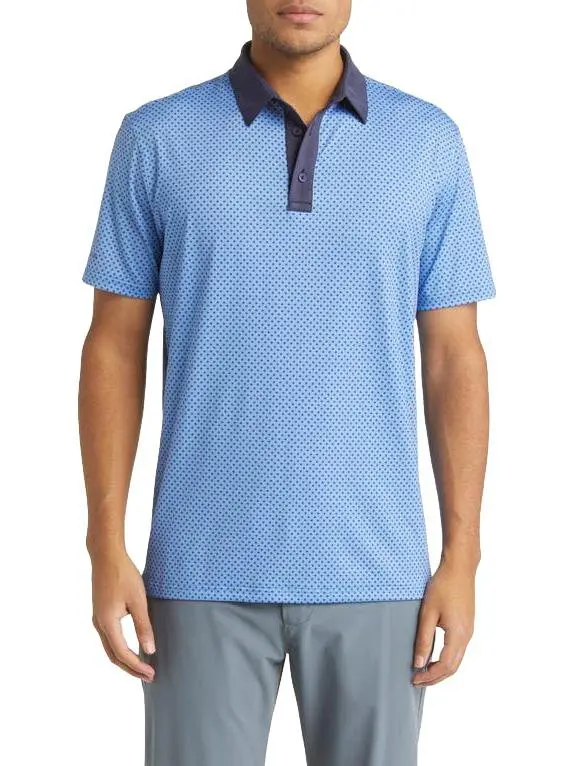Mizzen+main Versa Geometric Print Golf Polo - Provence Geo Print