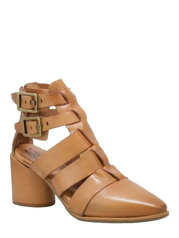 A.S.98 Evie Strappy Leather Bootie - Camel