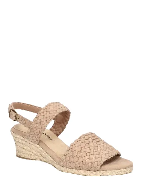 BELLA VITA Mariella Slingback Wedge Sandal - Almond Suede