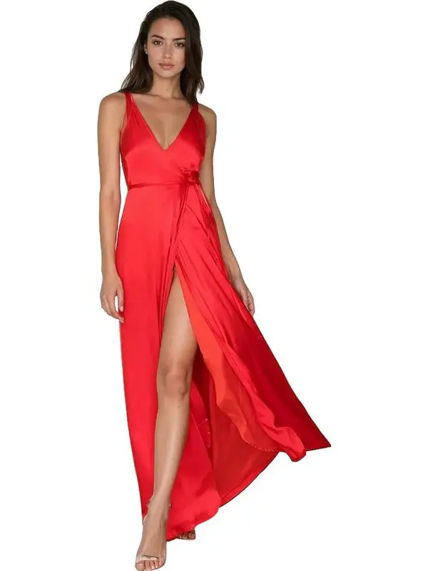 Yumi Kim Rush Hour Silk Maxi Dress - Red
