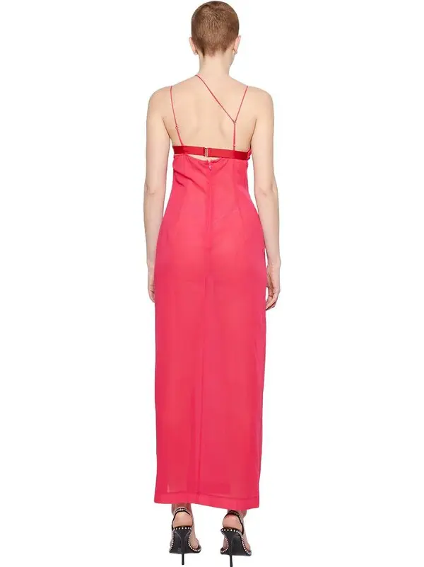 NENSI DOJAKA Asymmetric Bra Maxi Dress - Fuchsia