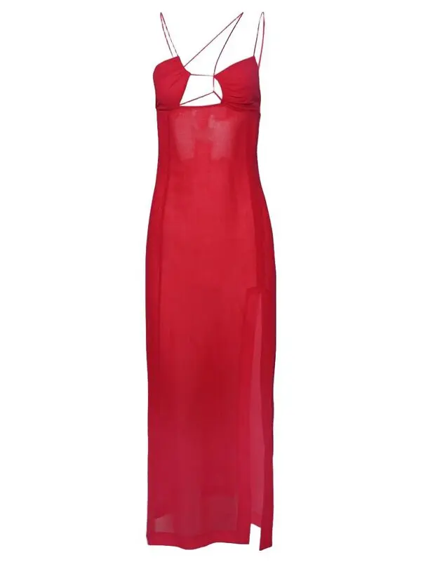 NENSI DOJAKA Asymmetric Bra Maxi Dress - Fuchsia