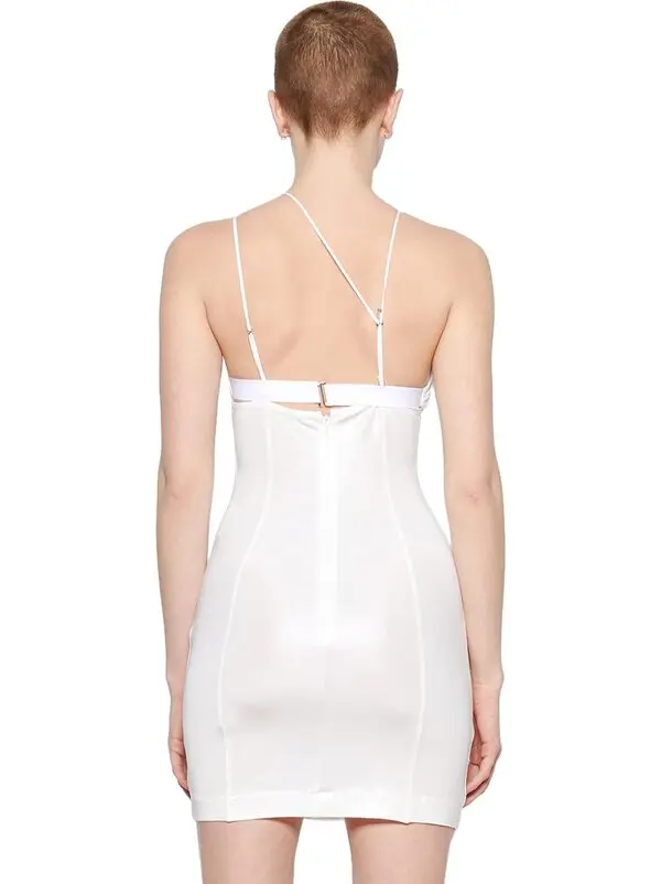 NENSI DOJAKA Asymmetric Bra Dress - Glossy White