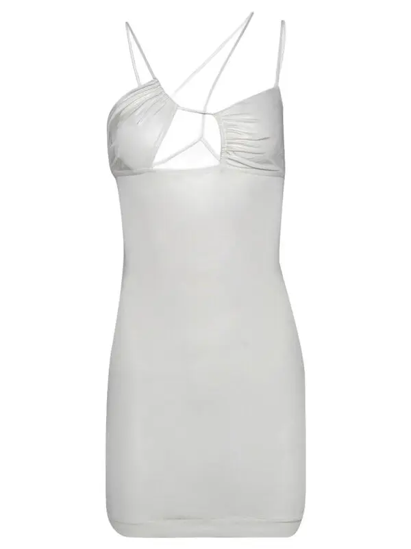 NENSI DOJAKA Asymmetric Bra Dress - Glossy White