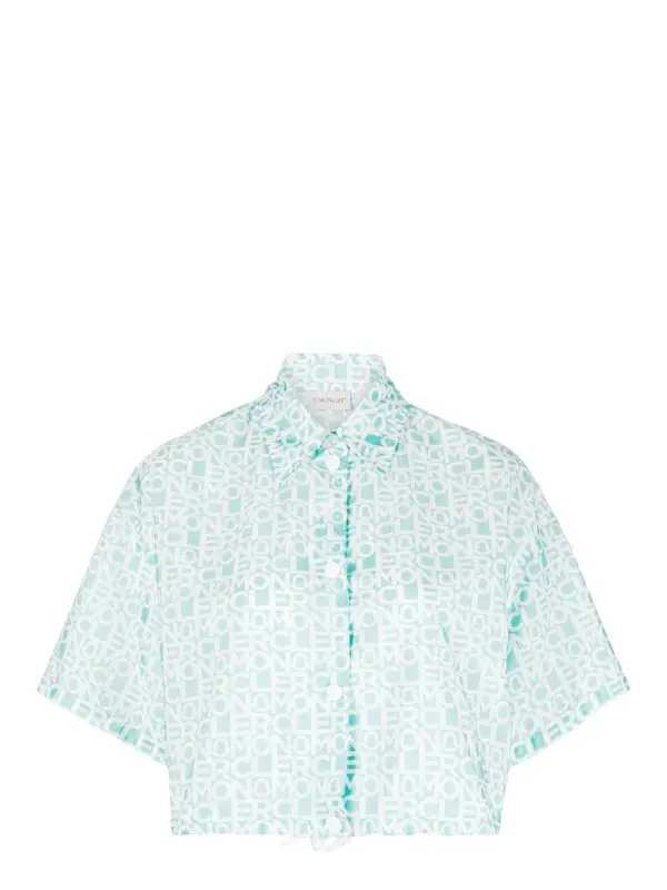 Moncler Logo-print Cropped Shirt - Blue