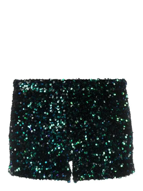 STYLAND Sequin-embellished Mini Shorts - Green