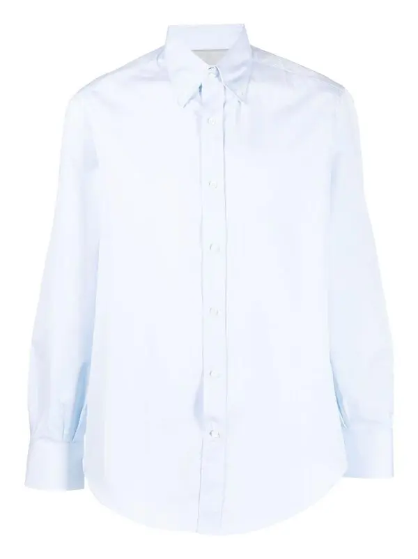 Brunello Cucinelli Long-sleeved Cotton Shirt - Blue