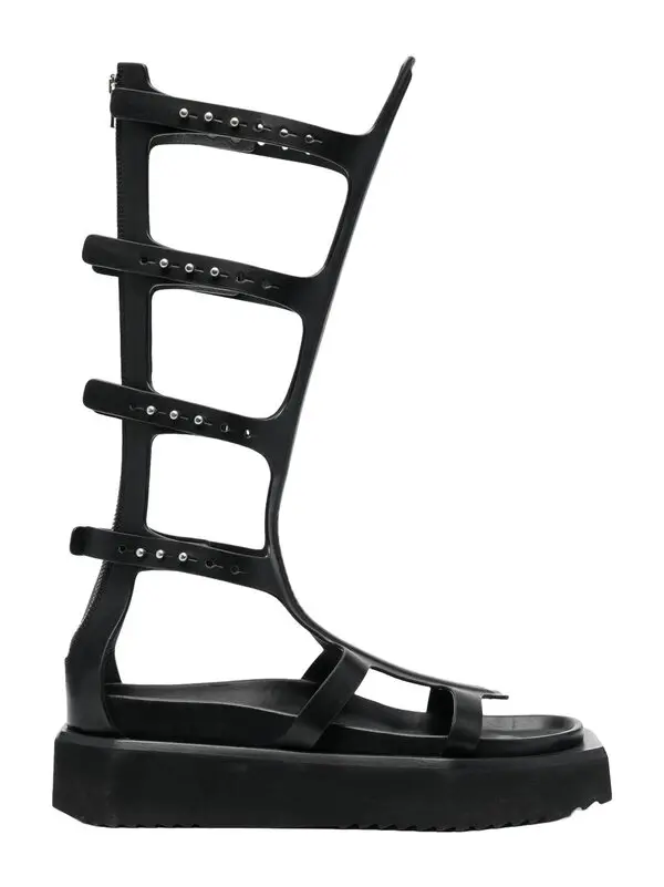 Rick Owens 60mm Cyclops Spartan Leather Sandals - Black