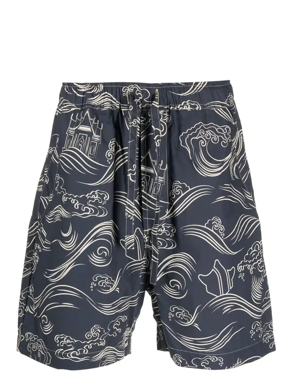 MAHARISHI Songkran Graphic-print Shorts - Blue