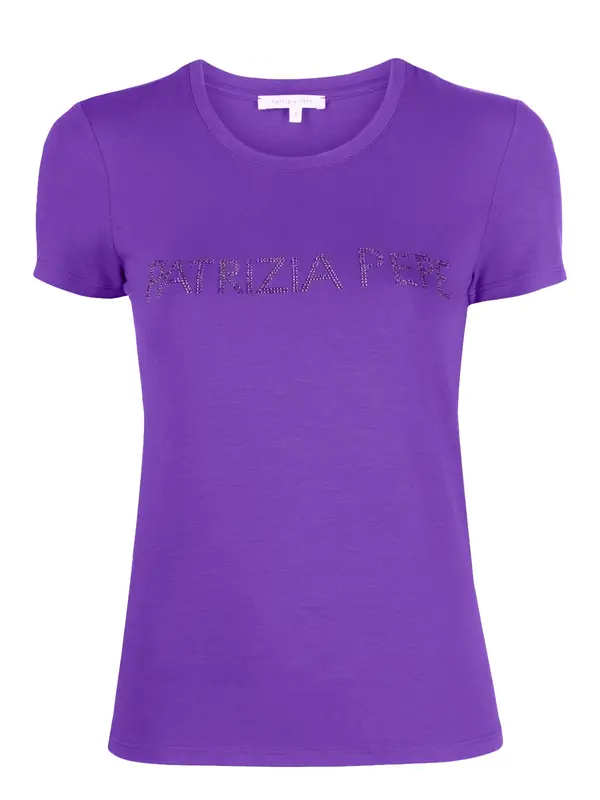 Patrizia Pepe Rhinestone Logo T-shirt - Purple
