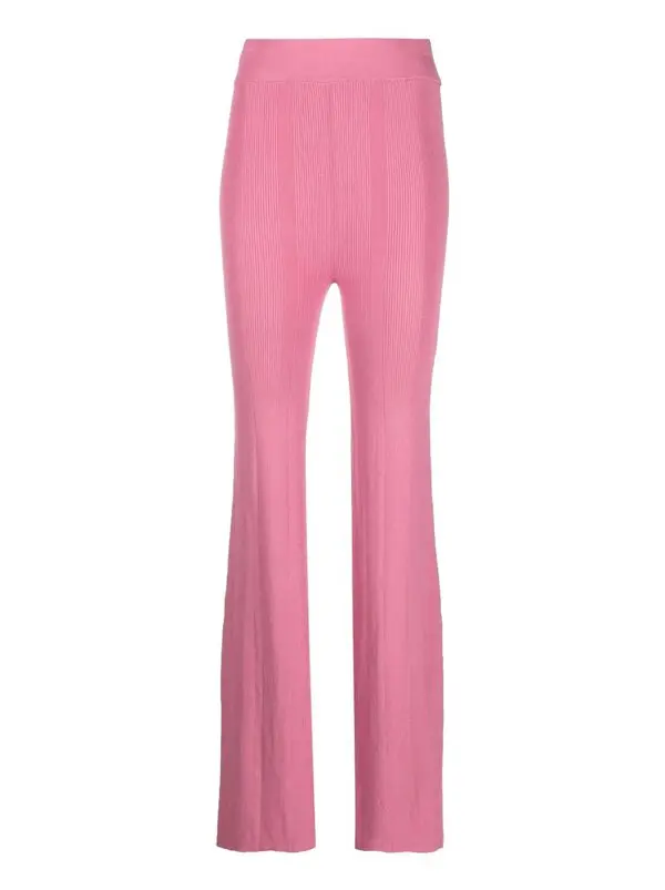 Remain Birger Christensen Ribbed Knit Flared Trousers - Pink