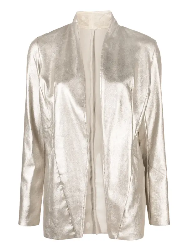 GIORGIO BRATO Metallic Blazer - Silver