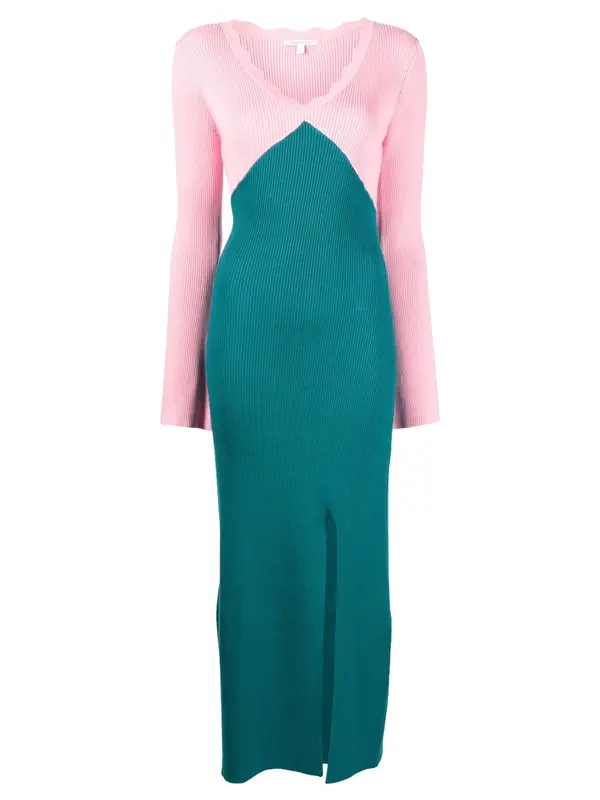 Olivia Rubin Reese Color-block Ribbed Dress - Pink