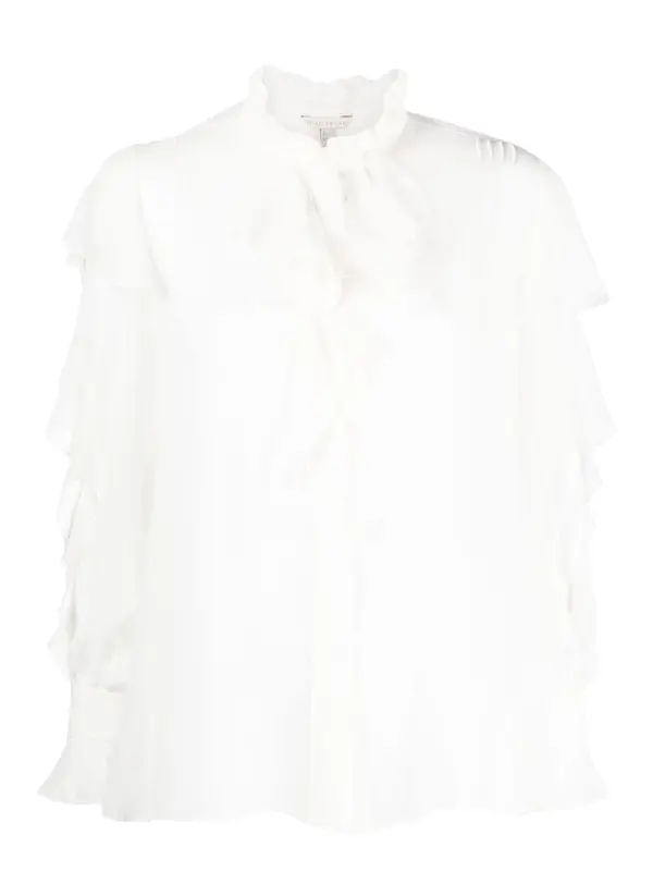 Shiatzy Chen See-through Silk Shirt - White