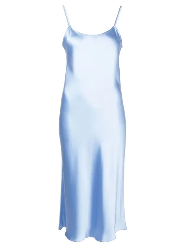 Voz Satin-finish Midi Dress - Blue