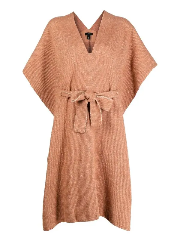 Voz Solid Tied-waist Kaftan - Brown