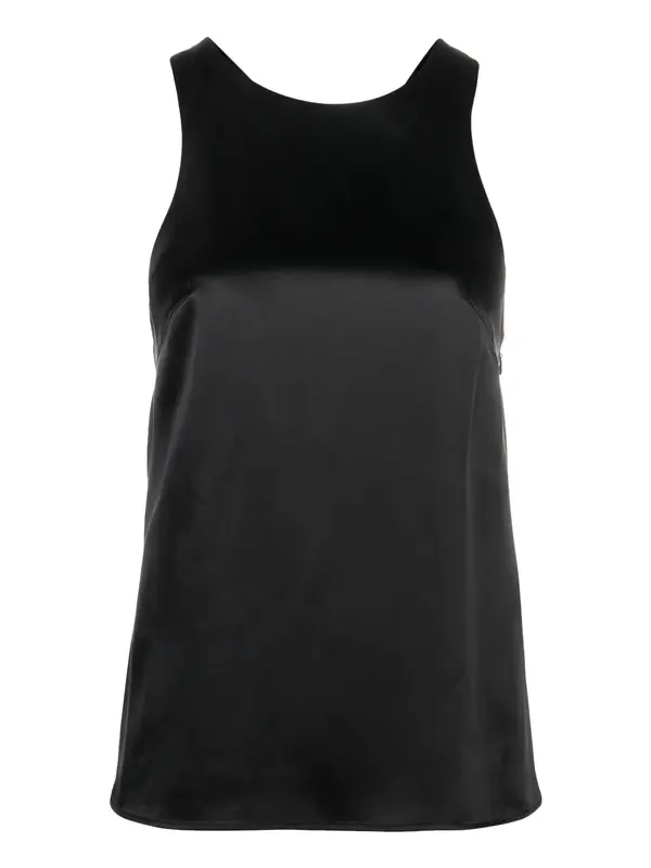 Loulou De Saison Estor Twist-detail Silk Tank Top - Black