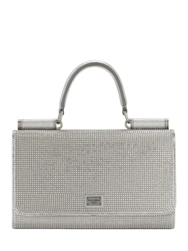 Dolce & Gabbana Embellished Satin Phone Bag - Silver