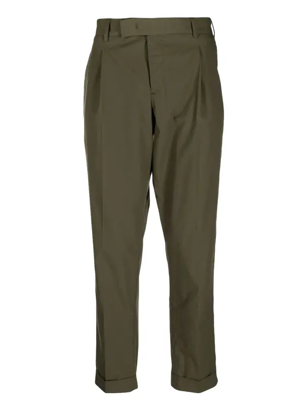 PT TORINO Pleated Straight-leg Trousers - Green
