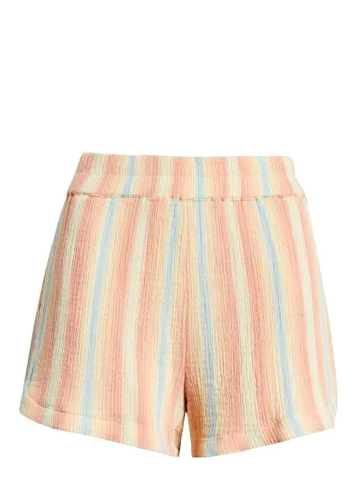 Rip Curl Premium Surf Stripe Cotton Shorts - Peach Multi