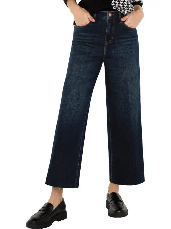 LIVERPOOL Stride Raw Hem High-waist Wide-leg Jeans - Eastmoor
