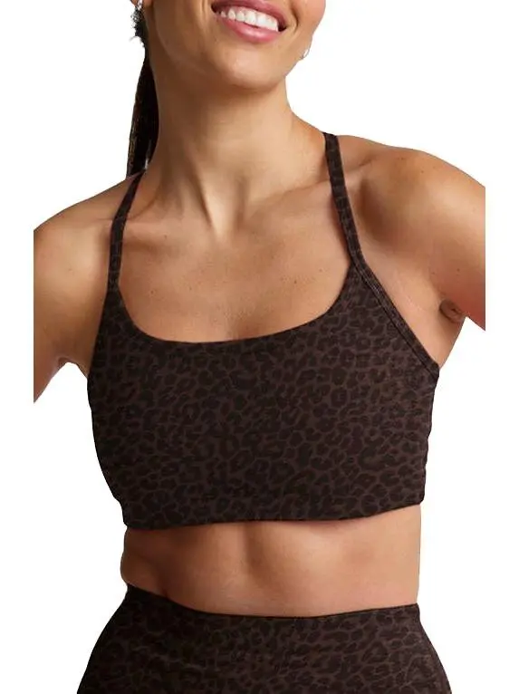 Beyond Yoga Softmark Slim Racerback Sports Bra - Espresso Leopard