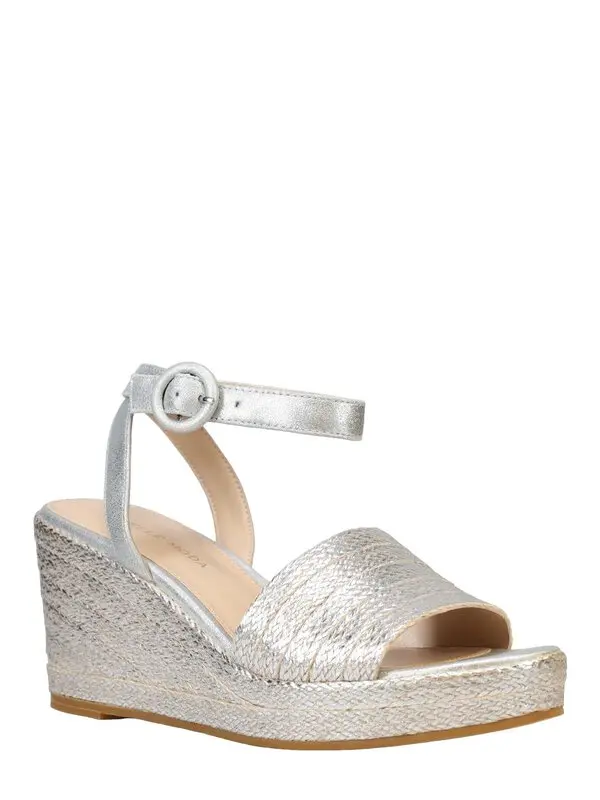 Pelle Moda Wilder Espadrille Wedge Sandal - Silver
