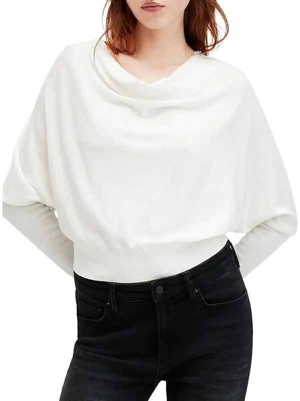 ALLSAINTS Ridley Cowl Neck Cropped Sweater - Chalk White