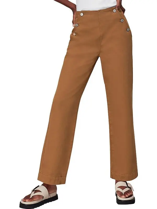 Whistles Emily Cotton Trousers - Neutral