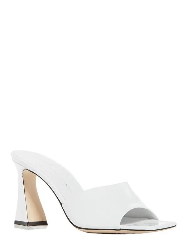 GIUSEPPE ZANOTTI Square Toe High Heel Slide Sandals - Bianco
