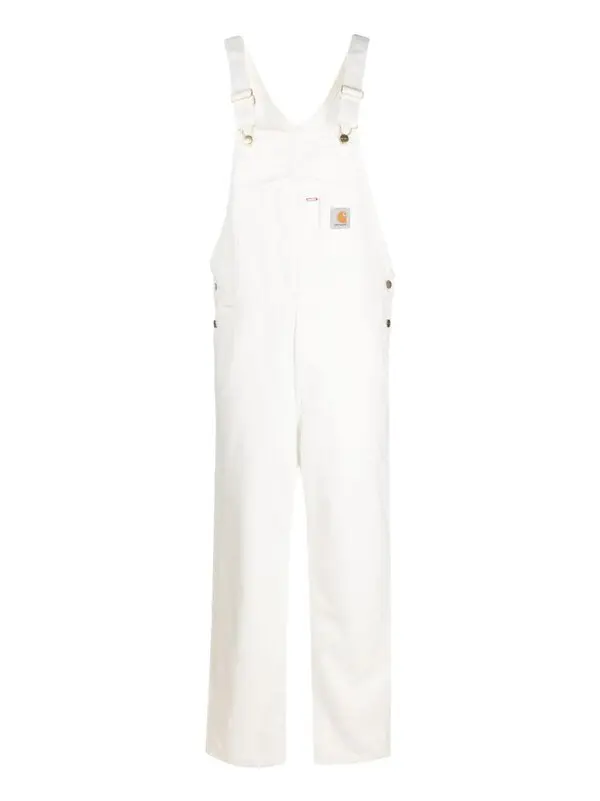 Carhartt Work In Progress Logo-patch Straight-leg Dungarees - White