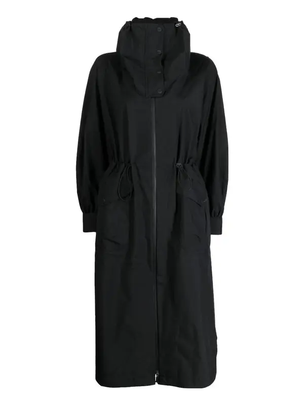 Herno Hooded Parka Coat With Pockets - Black