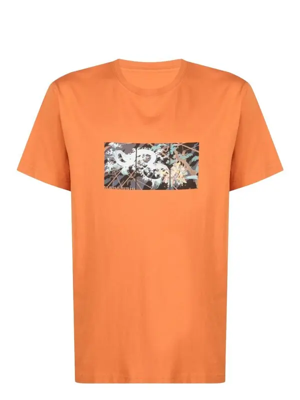 MAHARISHI Graphic-print Organic Cotton T-shirt - Orange