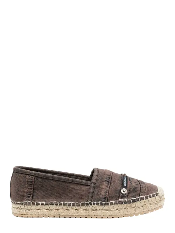 Dolce & Gabbana Logo-patch Denim Espadrilles - Brown