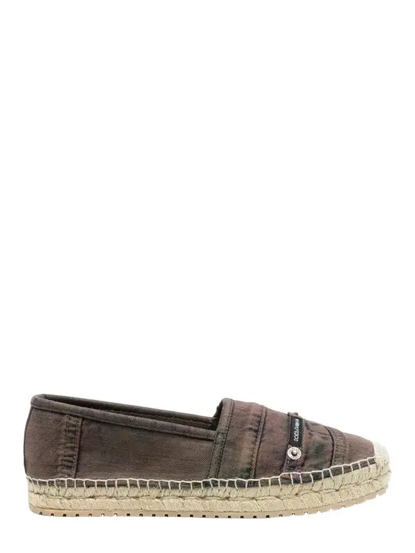Dolce & Gabbana Logo-patch Denim Espadrilles - Brown