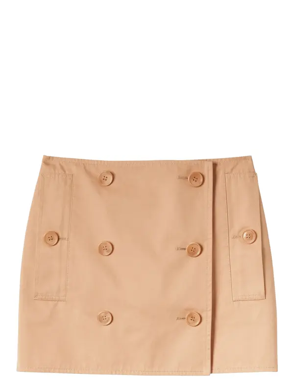 Burberry Cotton Mini Skirt - Neutrals