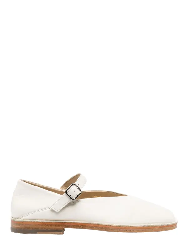 LEMAIRE Square-toe Ballet Flats - White