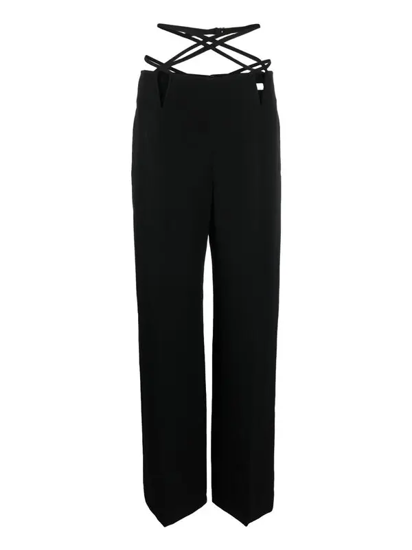 DION LEE V-wire Straight-leg Trousers - Black