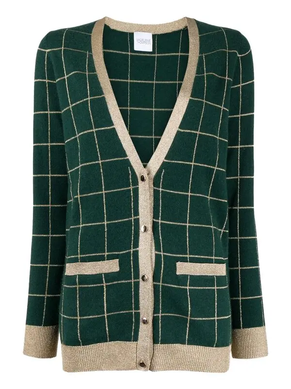 MADELEINE THOMPSON Check-pattern Cardigan - Green