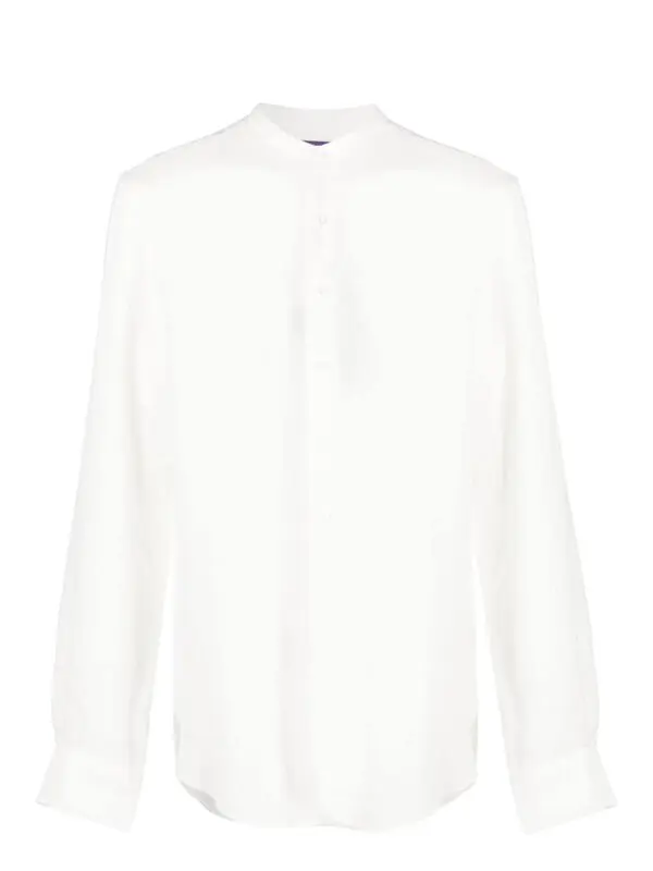 Ralph Lauren Purple Label Band-collar Linen Shirt - Neutrals