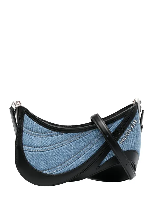 MUGLER Small Spiral Curve 01 Denim Bag - Blue