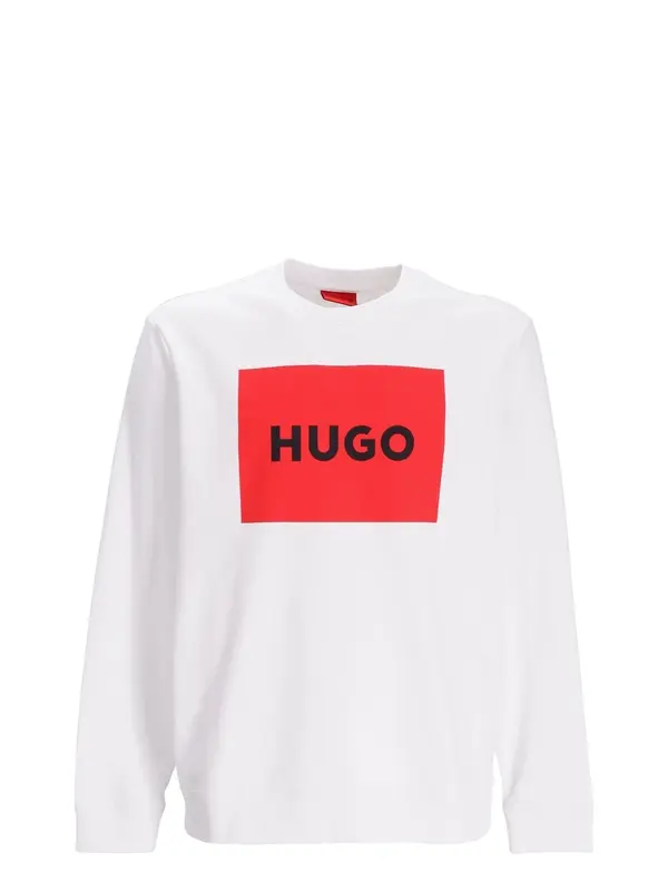 Hugo Logo-print Cotton Sweatshirt - White