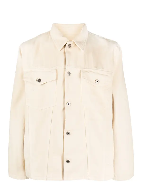 Off-White Embroidered Denim Shirt - Neutrals