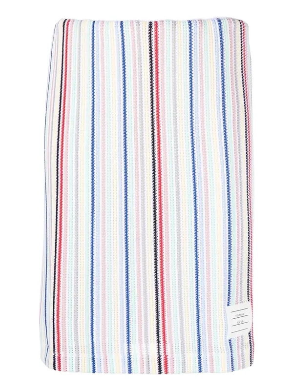 Thom Browne Striped Straight Skirt - White