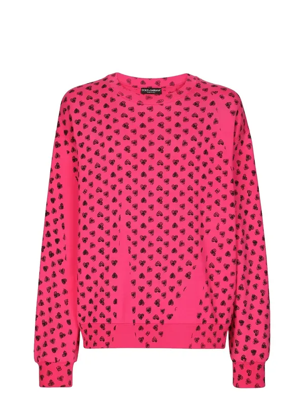 Dolce & Gabbana Heart-print Sweatshirt - Pink