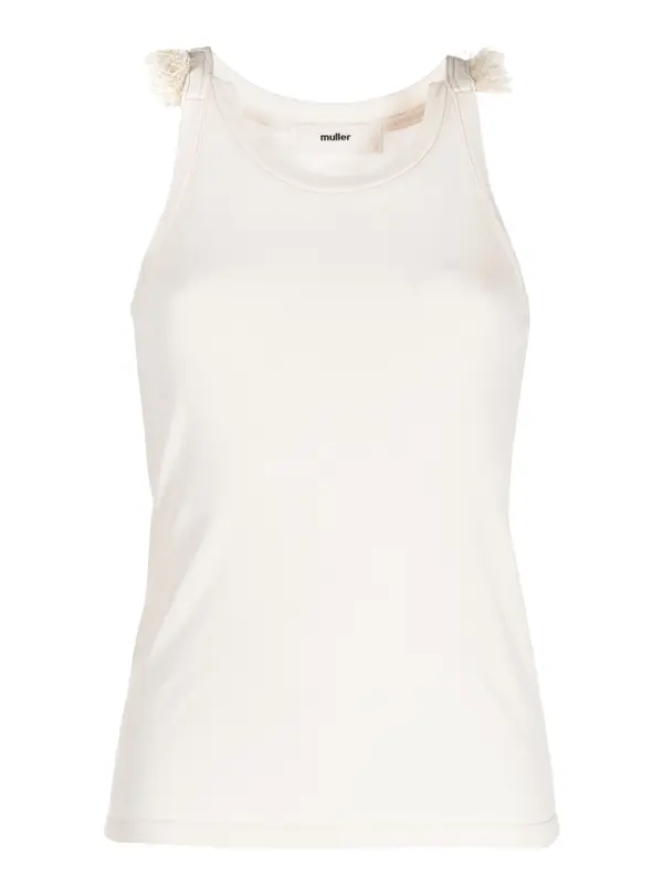 MULLER OF YOSHIOKUBO Ruffled Sleeveless Tank Top - Neutrals