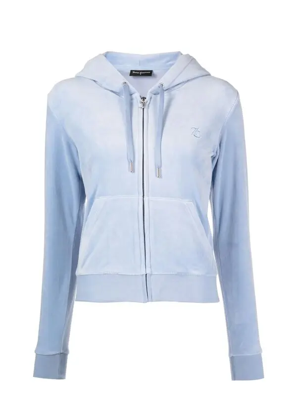 Juicy Couture Robertson Velvet-effect Hoodie - Blue