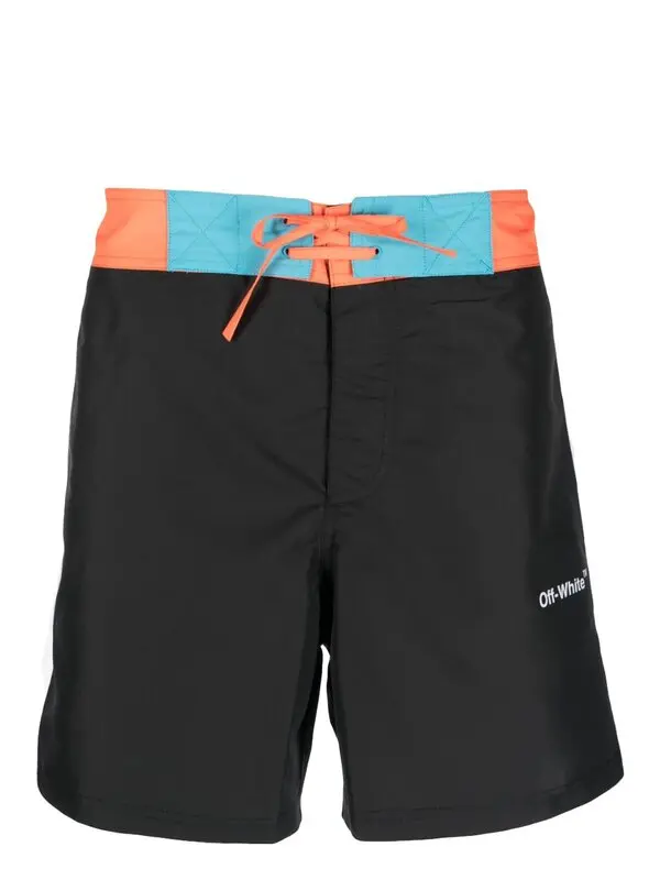 Off-White Arrows Print Swim Shorts - Black