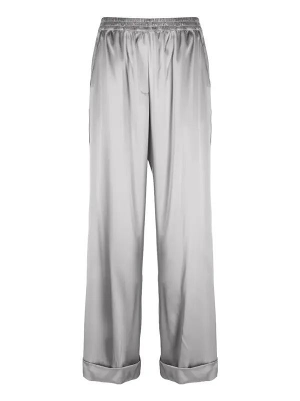 Dolce & Gabbana High-waist Silk Trousers - Grey