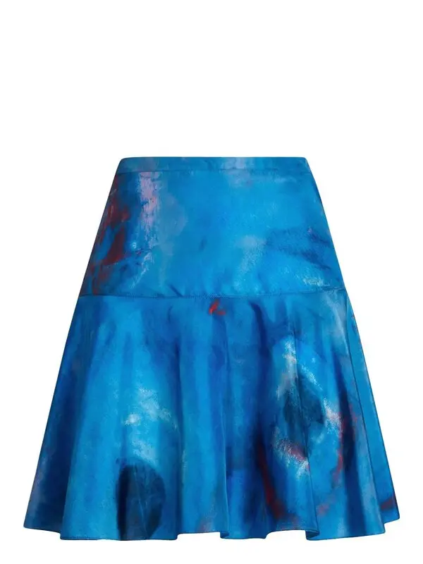 Marni Abstract-print Silk Mini Skirt - Blue